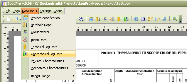 Geotechnical log data
