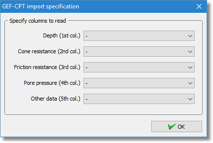 Overview > Importing CPTU data > Importing .gef files