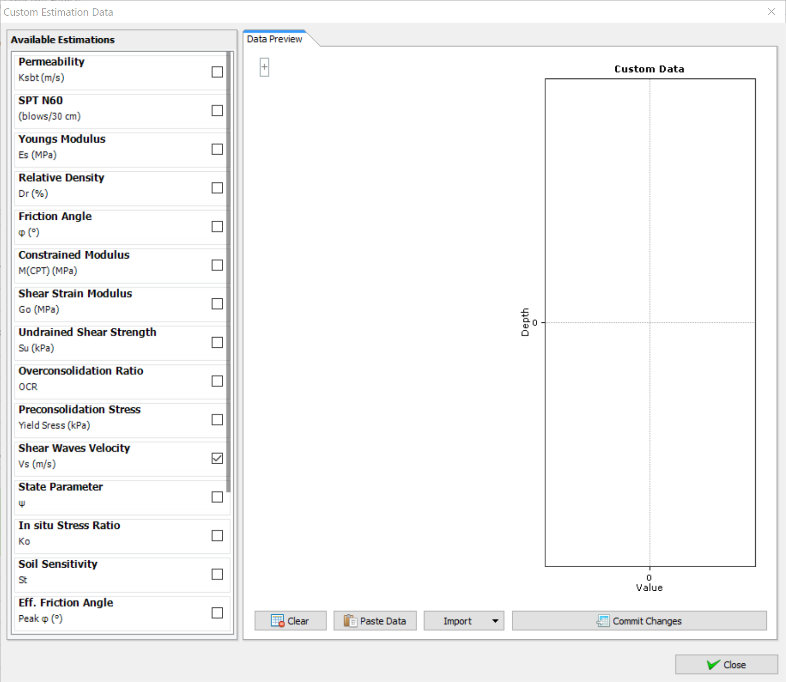 Adding custom estimations data