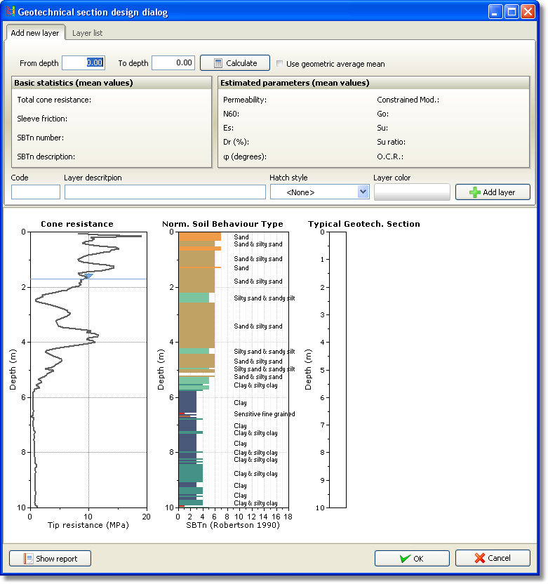 Geotechnical section creation